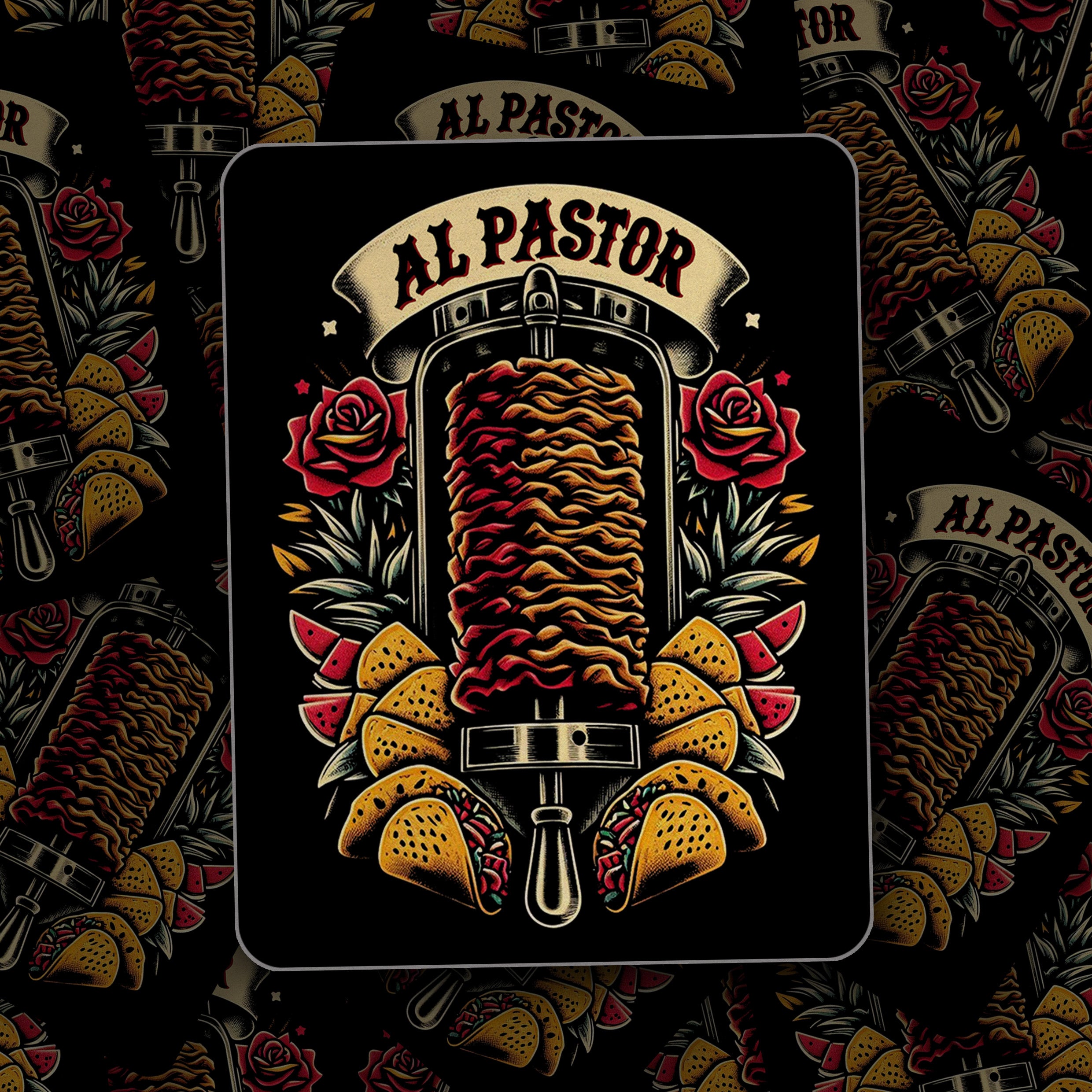 Al Pastor Illustration Sticker – Taco Gear