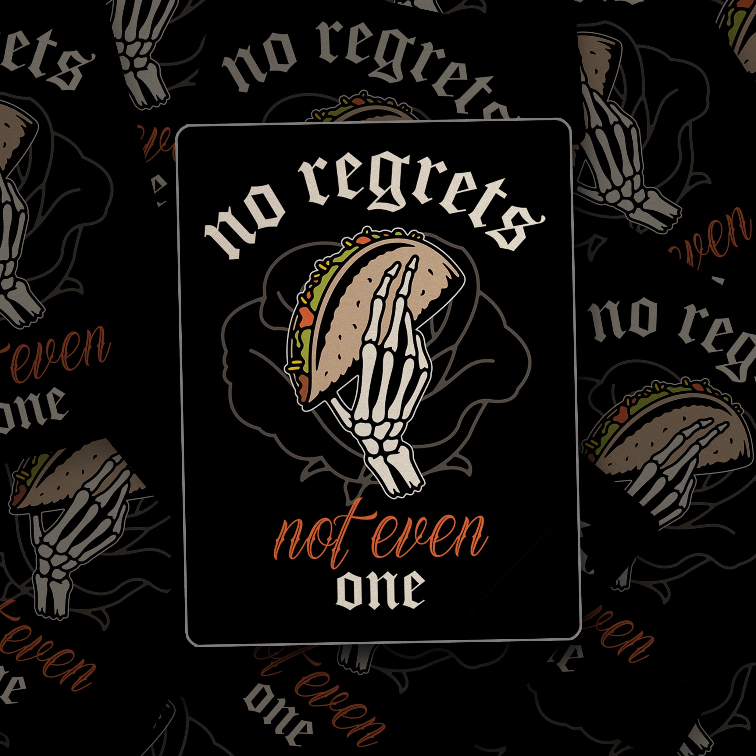 No Regrets Taco Sticker – Taco Gear