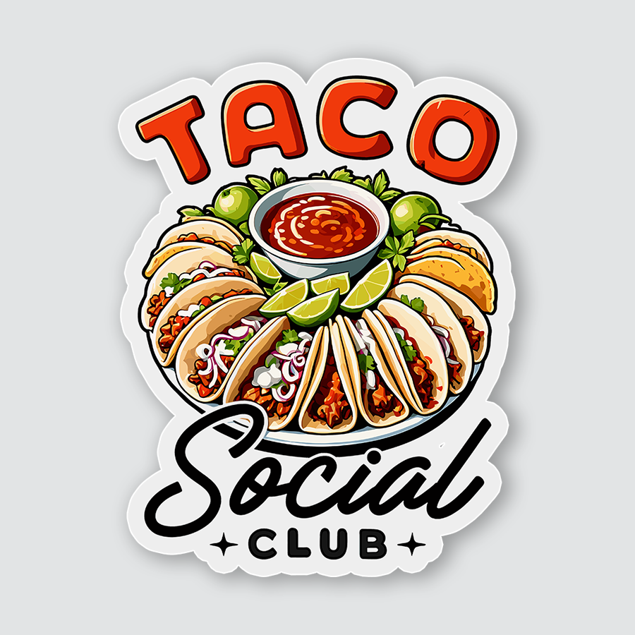 Taco Social Club V2 Sticker – Taco Gear